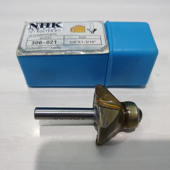 Jual Mata Profil Kayu Router Bit 306-021 12 mm CHAMFER BITS 45 Derajat ...