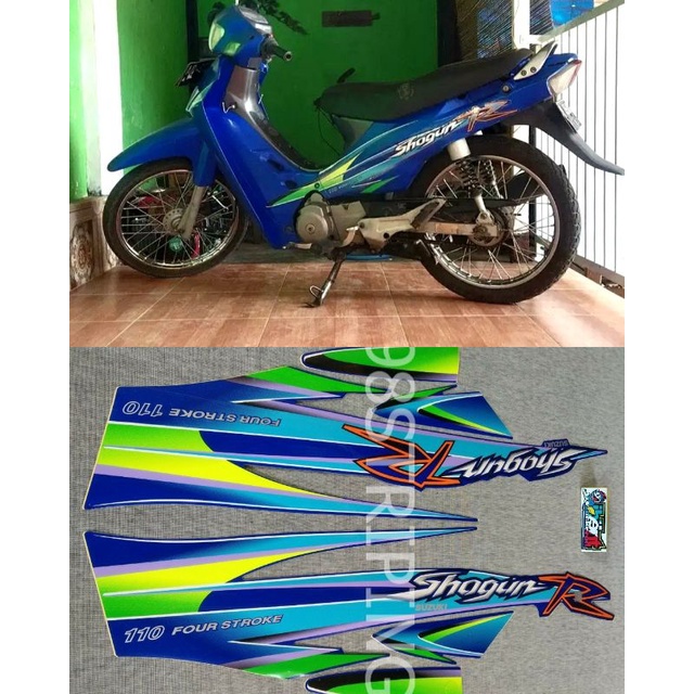 Jual STRIPING SHOGUN R BIRU TAHUN 2002 STIKER LIS STANDAR ORI SUZUKI ...