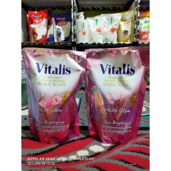 Jual Vitalis Body Wash White Glow Reffill 450ml | Shopee Indonesia