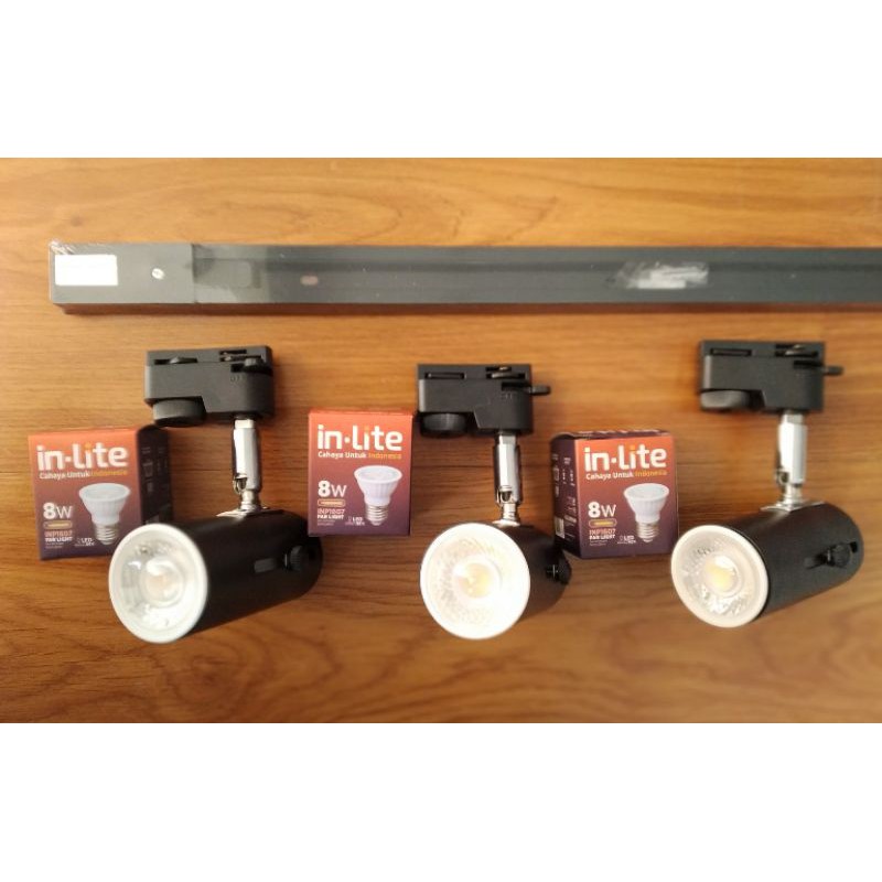 Jual promo lampu rel cafe komplit led sorot inlite 8w e27 track light ... Jual promo lampu rel cafe komplit led sorot inlite 8w e27 track light ...