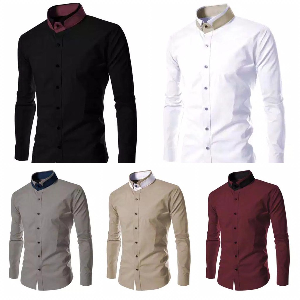 Baju Kemeja Casual Cowok Dewasa Oxon L Hem Polos Pria Kasual Laki Laki ...