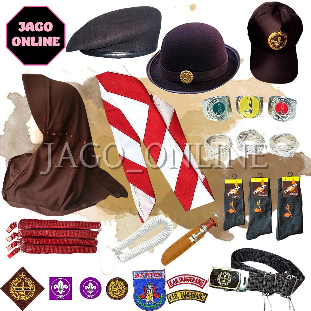 Jual Perlengapan Pramuka Lengkap Sabuk Topi Tambang Logo Pluit Kacu ...