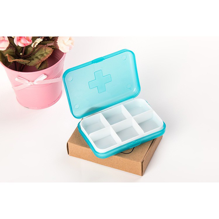 Jual Kotak Obat harian 6 Sekat Tempat Penyimpanan Medicine Box Kapsul ...