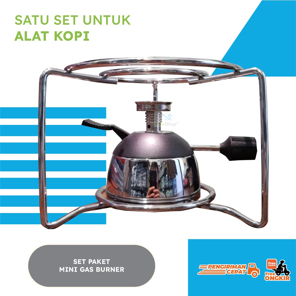 Jual Set Paket mini Gas Burner dan stand dudukan kompor kopi penyangga ...