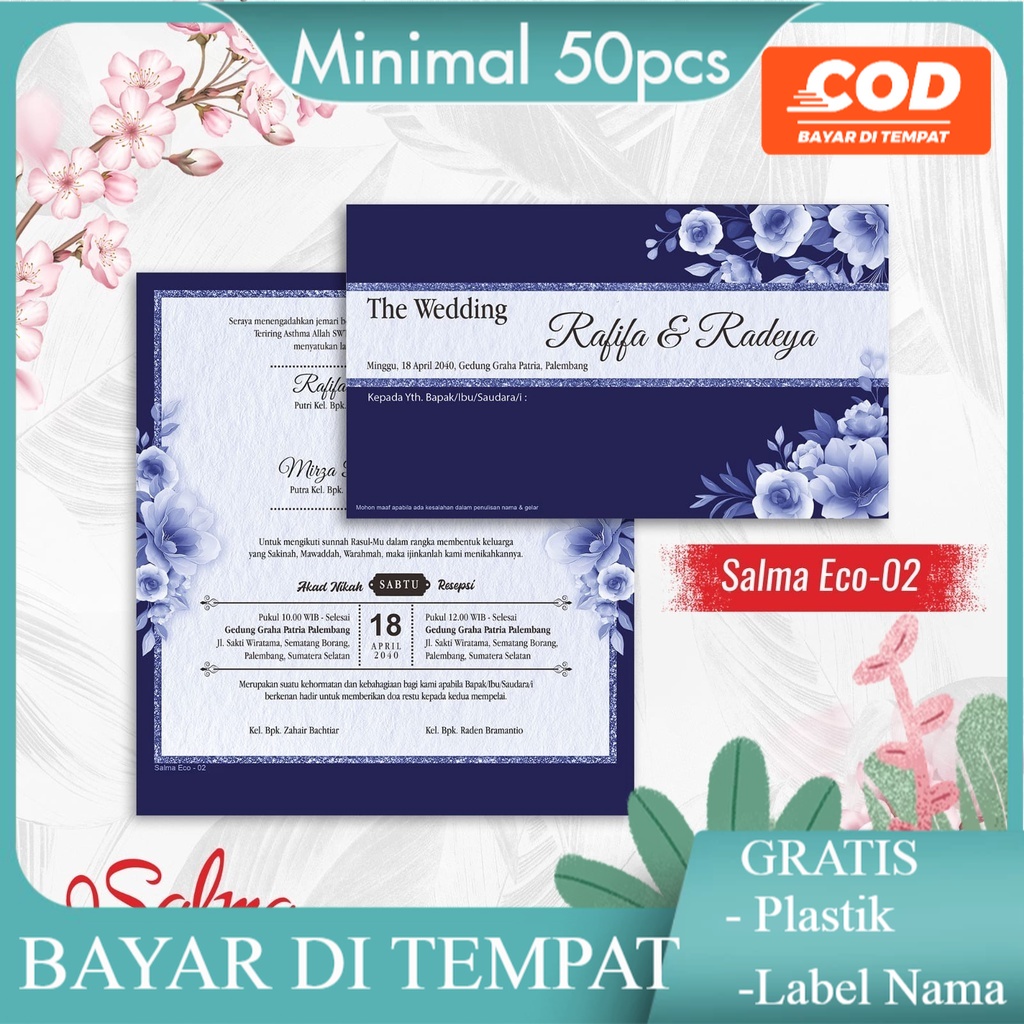 Jual Undangan Pernikahan Kode Salma Eco 02 Sudah Dicetak | Shopee Indonesia