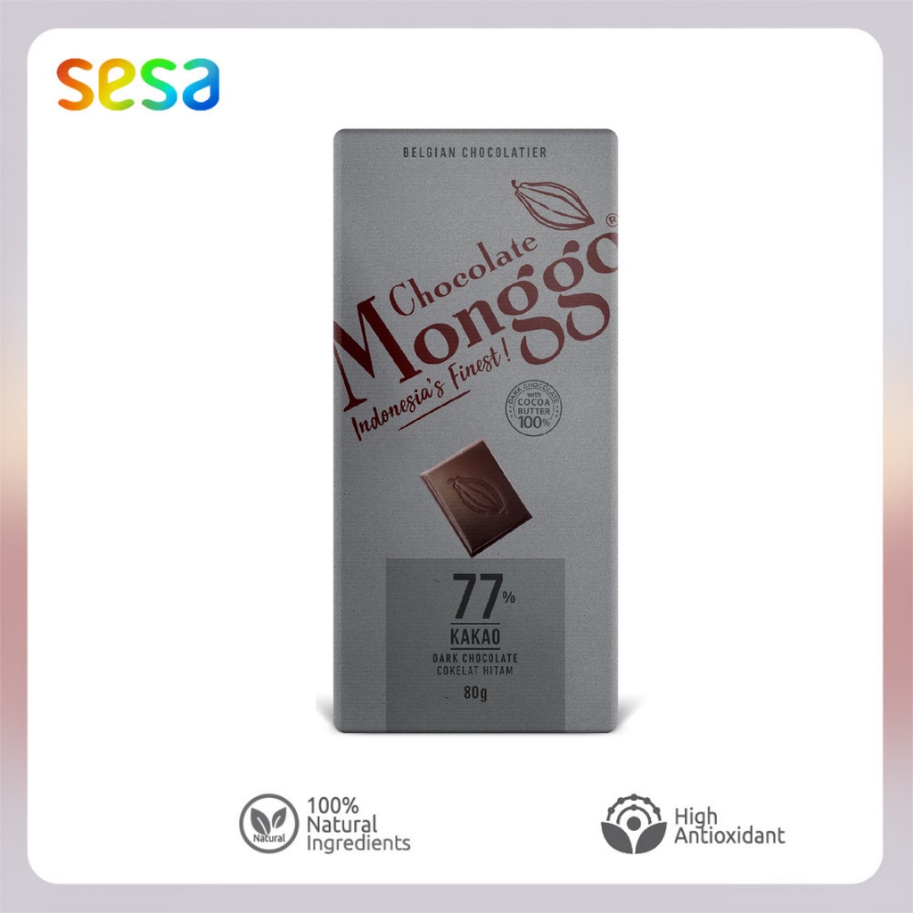Jual Chocolate Monggo - Dark Chocolate 77% of Kakao 80 g | Shopee Indonesia