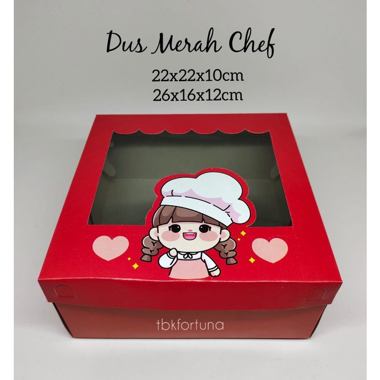 Jual Dus Chef Merah uk 22x22x10 (1pcs) | Shopee Indonesia
