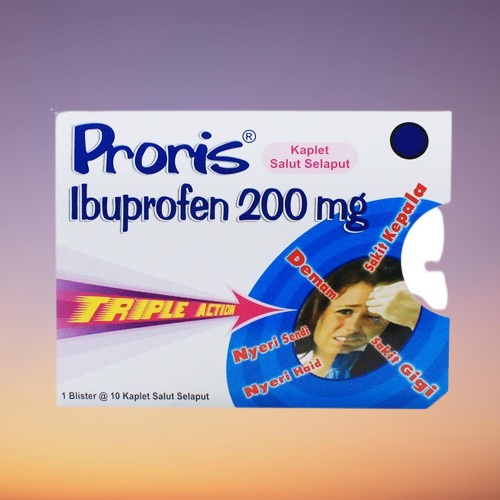 Jual Proris Ibuprofen 200 mg Triple Action 1 strip / Pereda Demam ...