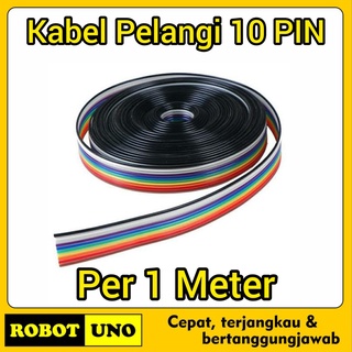Jual Kabel Pelangi 10 Pin Rainbow PIN Jumper Elektronika Kabel Flat 10P ...
