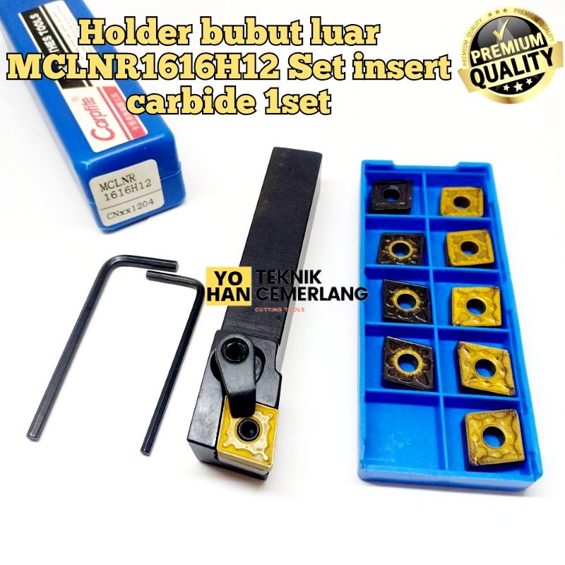 Jual Holder Bubut Luar MCLNR Pahat Bubut Cnc MCLNR1616H12 Set Pisau Bubut CNMG12 Carbide Alat ...