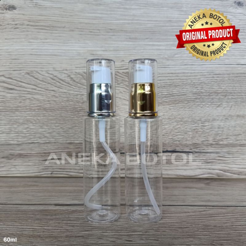 Jual BOTOL RF 60 ML BENING TUTUP PUMP LOTION SHINY KILAP / BOTOL IMPORT ...