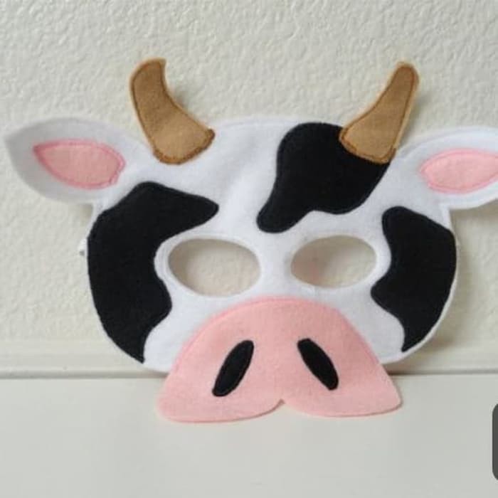 Jual Topeng Hewan Sapi Perah Cow Felt Mask Kostum Pentas Pesta Anak ...