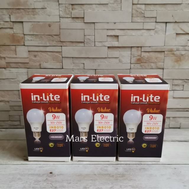 Jual Lampu LED InLite Value 9 Watt Putih/ Cool Daylight | Shopee Indonesia