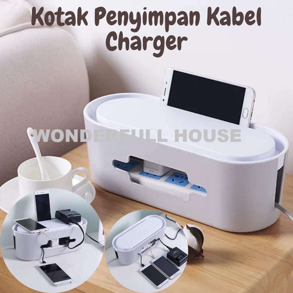 Jual Kotak Penyimpan Stop Kontak Kabel Charger Hp Wire Organizer Box ...