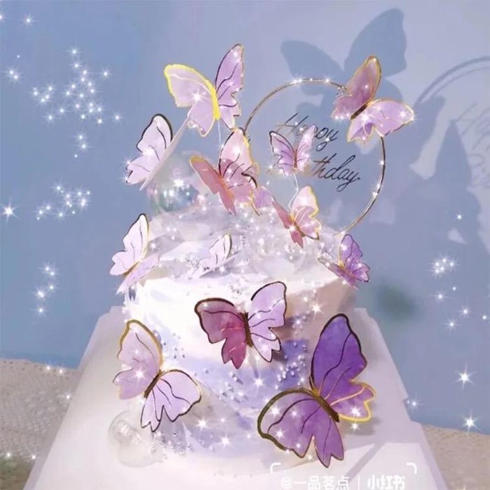 Jual TOPPER KUE BUTTERFLY SET ISI 10 KUPU KUPU TOPER - DEKORASI KUE ...