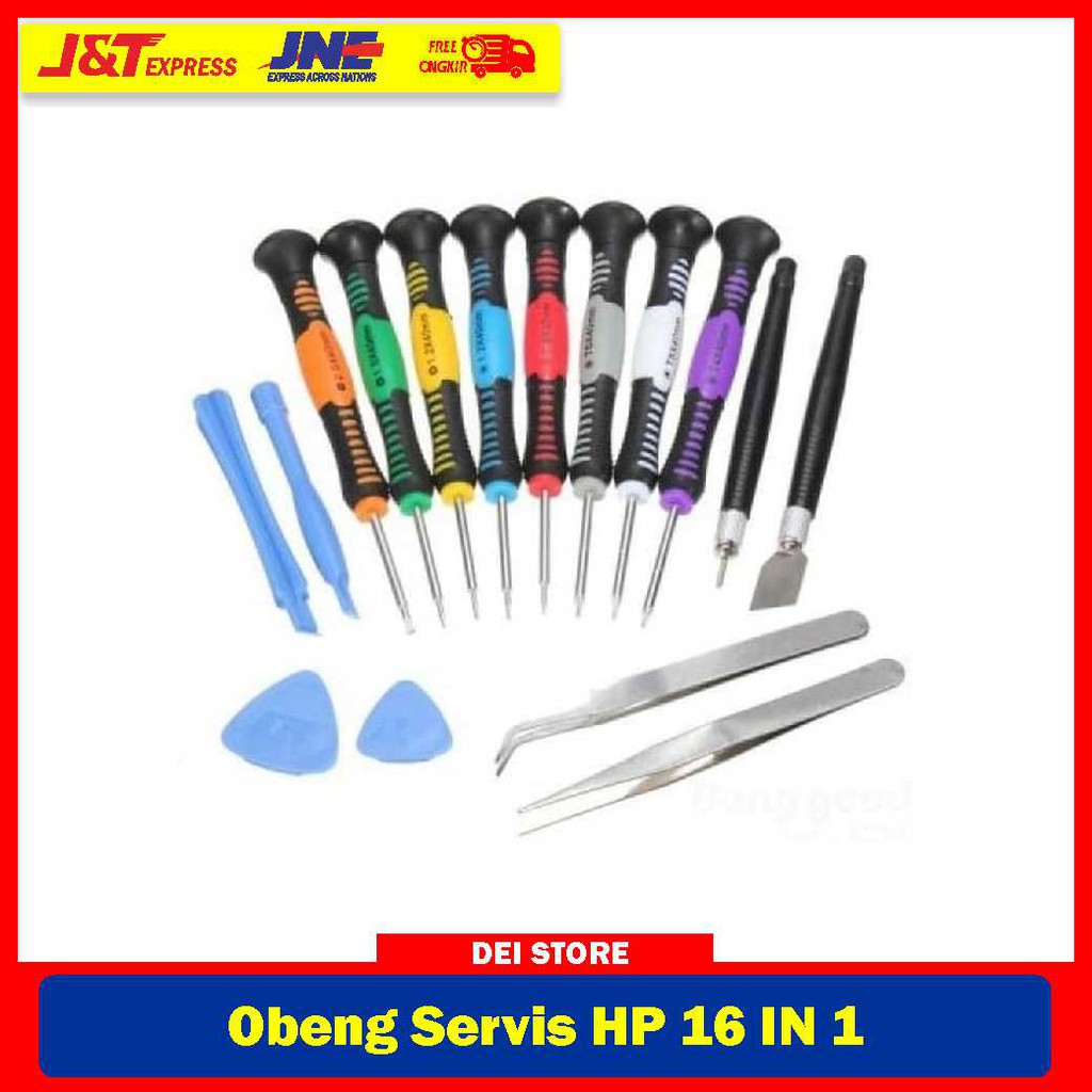 Jual (BISA COD) Obeng Set HP 16IN1 / Obeng Kecil / Obeng Mini / Hp Set ...