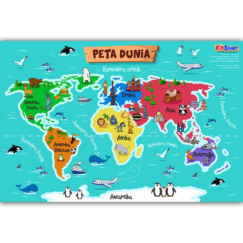 Jual Poster PETA DUNIA - Poster Edukasi | Shopee Indonesia