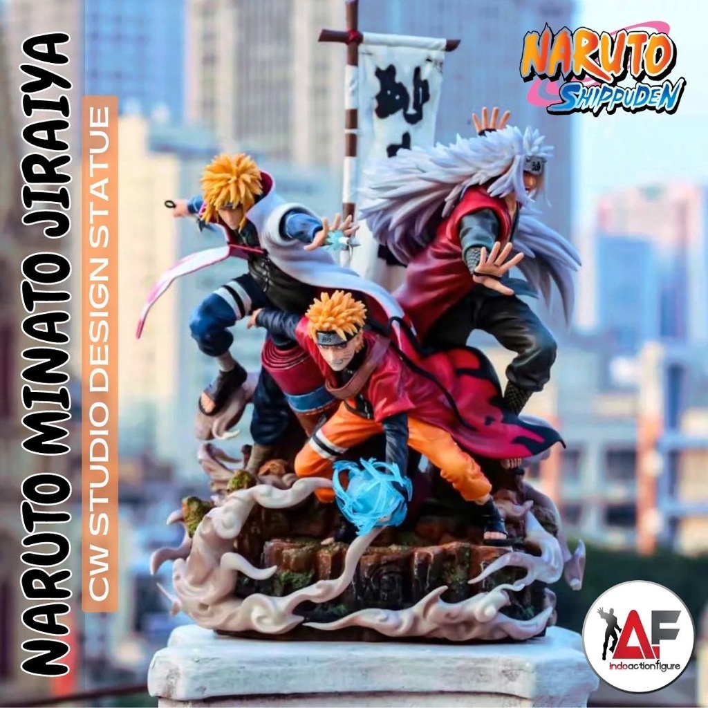 Jual RARE Statue Naruto Minato Jiraiya CW studio design Naruto Namikaze ...