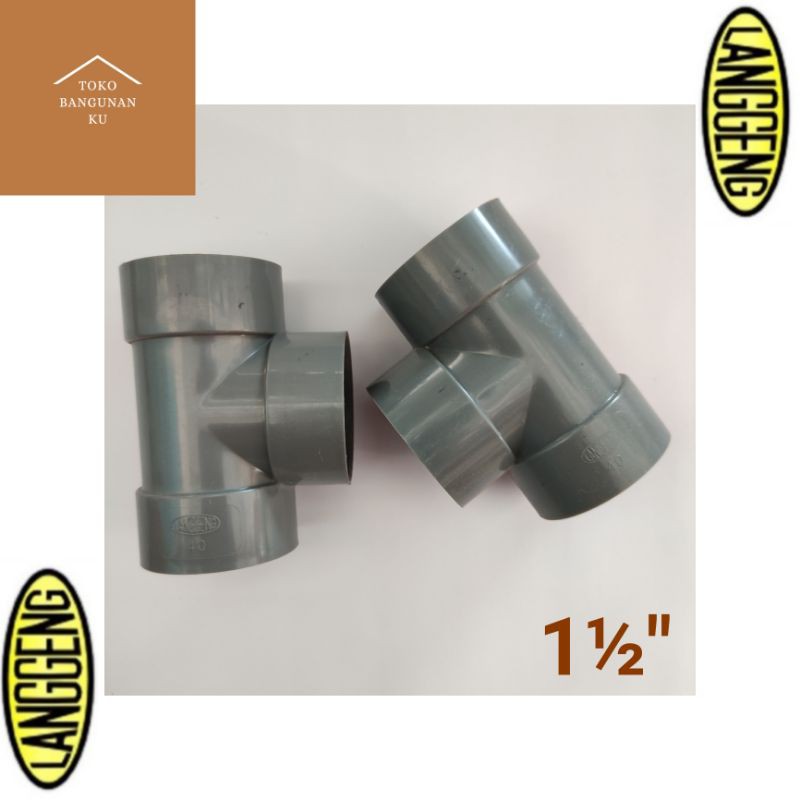 Jual Tee 1 1/2 inchi Merek Langgeng T cabang tiga sambungan paralon pipa pvc Indonesia|Shopee ...