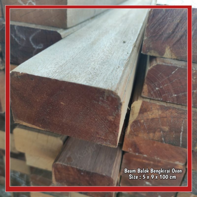 Jual Beam Balok Kayu Bengkirai Oven Serut Halus Uk 5 x 9 x 90 - 120 cm ...