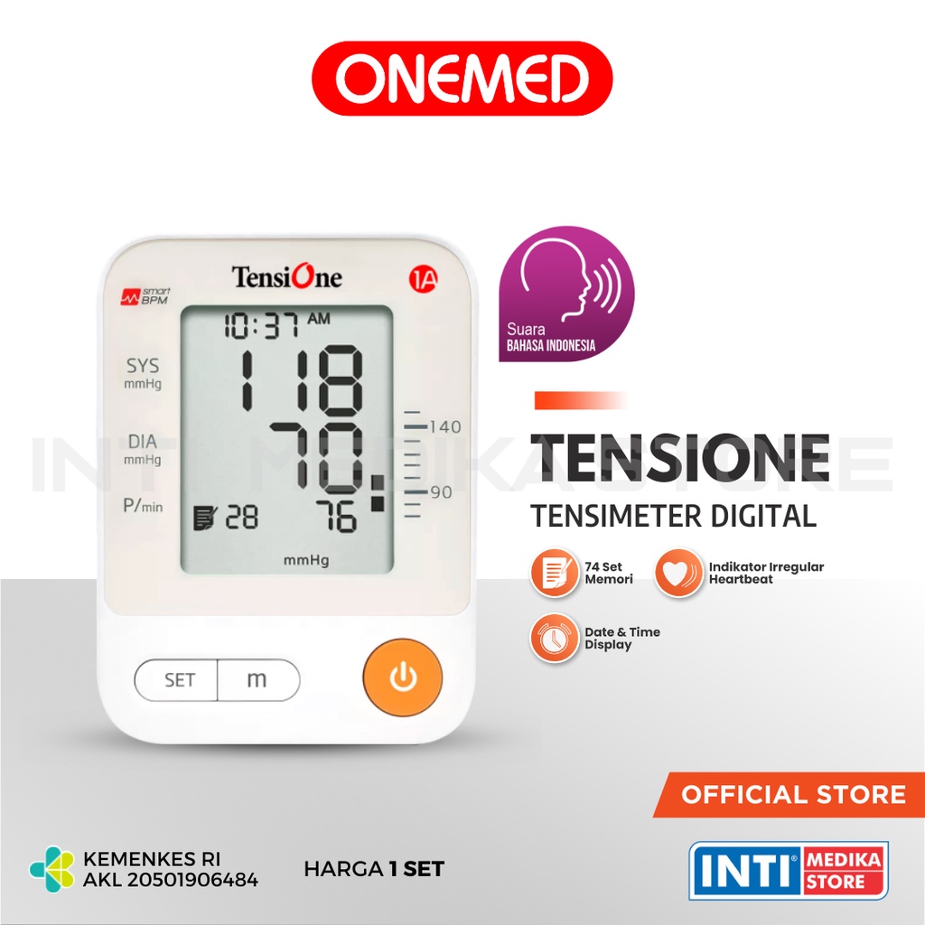 Jual ONEMED - Tensimeter Digital TensiOne 1A Dengan Suara | Tensi One ...