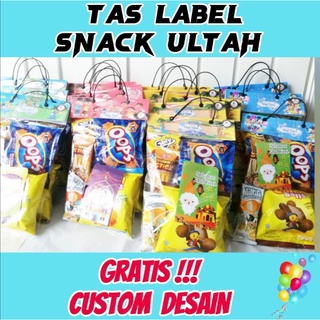 Jual (MIN. ORDER 3 PCS) TAS LABEL SNACK ULTAH / LABEL PARCEL JAJAN ANAK ...
