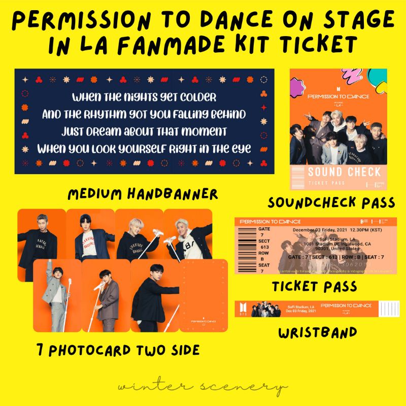 Jual Fanmade Kit Ticket BTS Concert PERMISSION TO DANCE ON STAGE IN ...