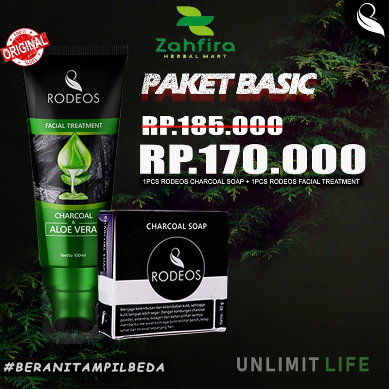 Jual Paket Basic RODEOS Charcoal Soap + Facial Treatment With Original ...