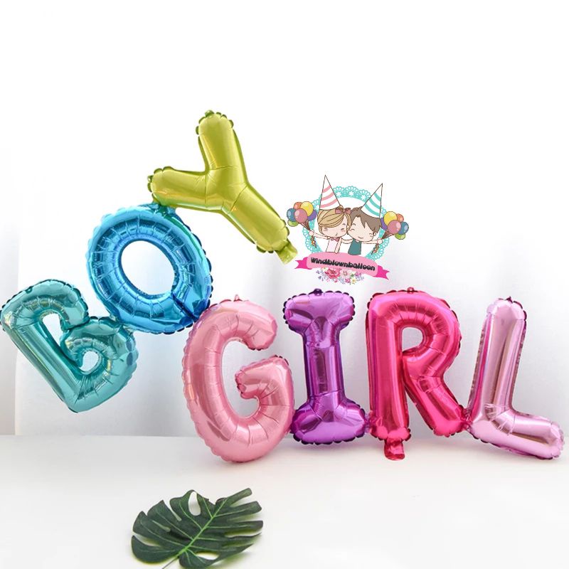 Jual WINDBLOWN BALON FOIL BOY / GIRL LETTER FOR BABY SHOWER , DEKORASI ...
