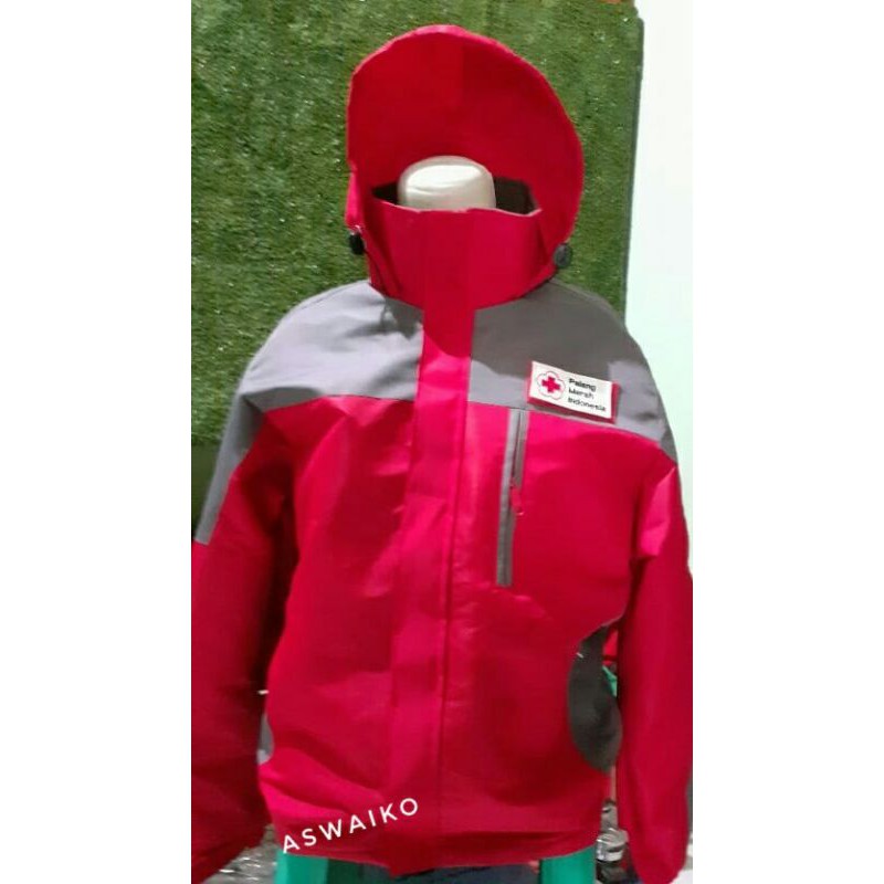 Jual JAKET Merah Abu, berLogo PMI (depan) | Shopee Indonesia