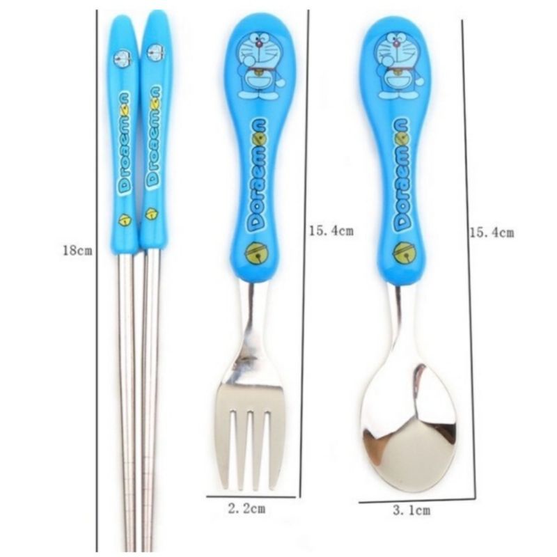 Jual Satu set peralatan makan karakter ,satu set sendok garpu sumpit ...