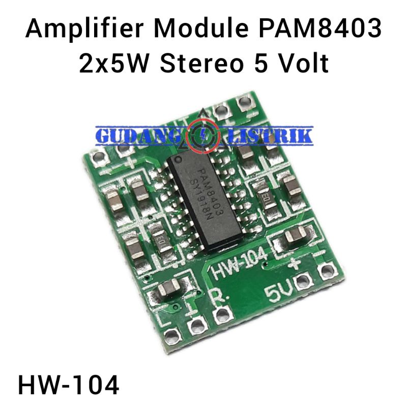 Jual HW-104 Module Micro PAM8403 5V Mini Amplifier Stereo Kit 2 Channel ...