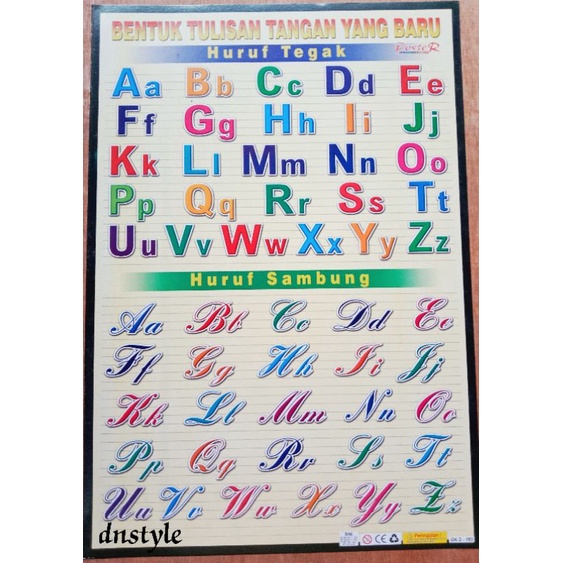 Jual Poster edukasi huruf tegak bersambung | Shopee Indonesia
