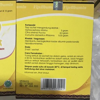 Jual Vip albumin plus sachet vip album in plus per box isi 3 sachet ...