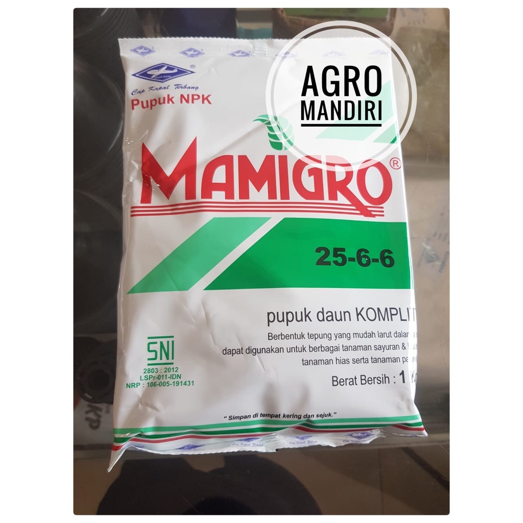 Jual Pupuk Daun Sayur Lengkap Mamigro 25-6-6 + Unsur Mikro 1 Kilogram ...