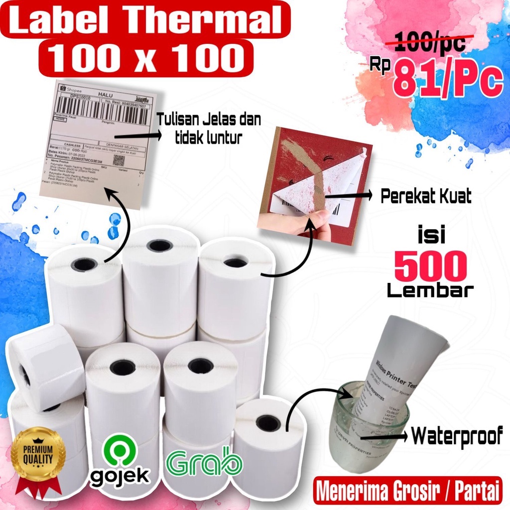 Jual Label Thermal / Printer label / stiker barcode label pengiriman ...