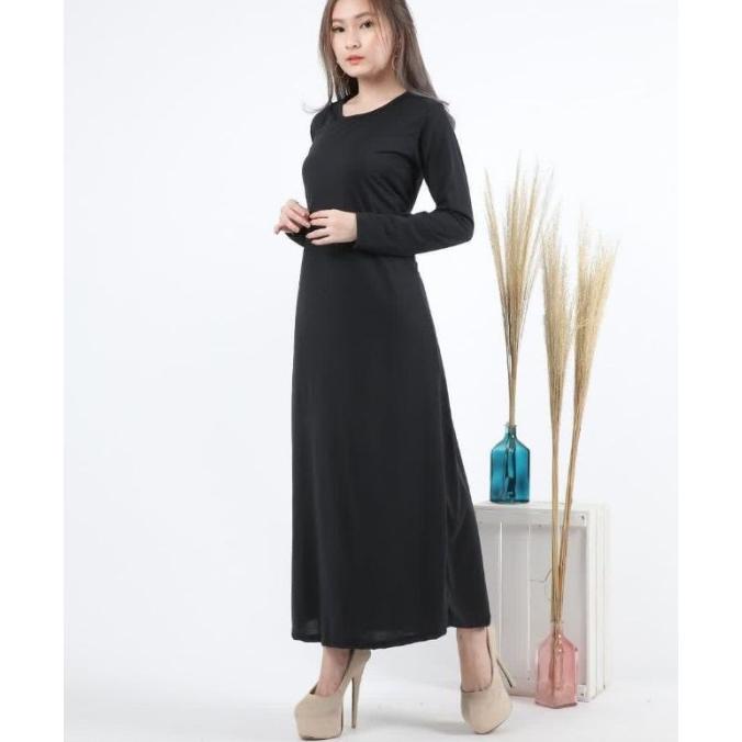Jual Inner Panjang Gamis Manset Dalaman Baju Hitam Polos Bahan Jersey ...