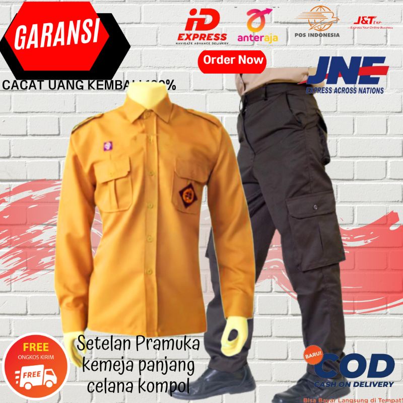 Jual setelan seragam sekolah pramuka lengan panjang untuk SD MI Madrasah Baju penggalang dan ...