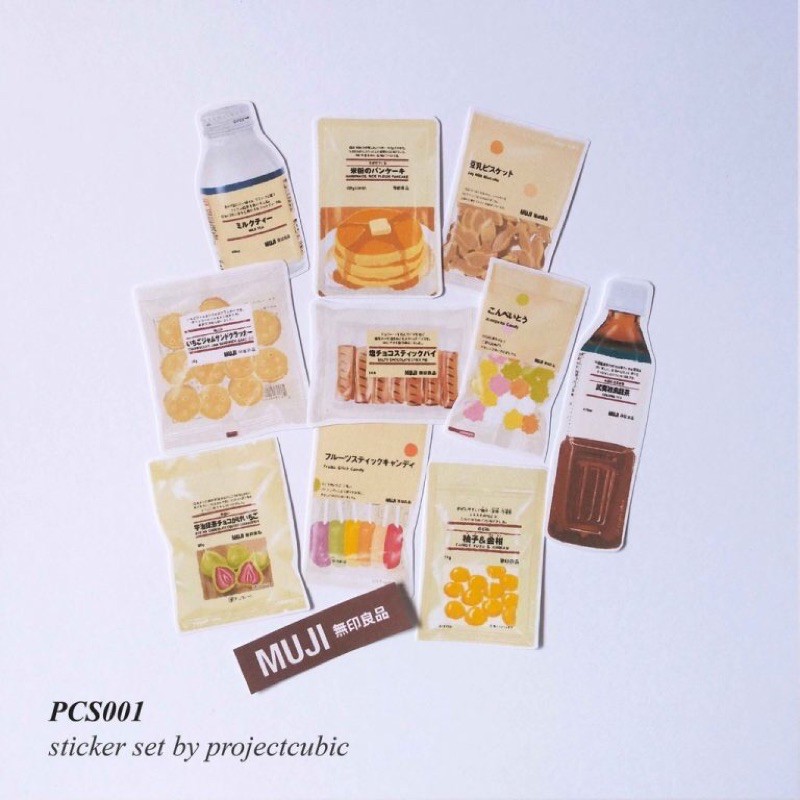 Jual Project Cubic - Muji Snack Sticker Set | Shopee Indonesia