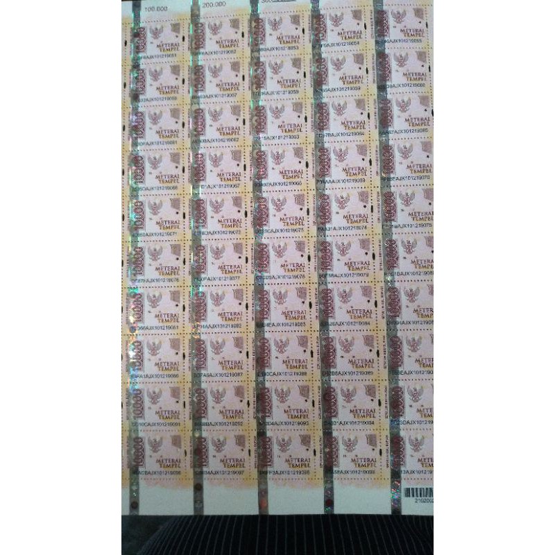 Meterai Tempel Terbaru atau Materai Rp 10000 (50 Pcs / Lembar) | Shopee ... Meterai Tempel Terbaru atau Materai Rp 10000 (50 Pcs / Lembar) | Shopee ...