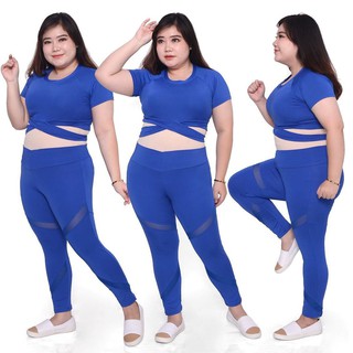 Jual Baju Senam Wanita Jumbo Setelan Olahraga Aerobik Gym Fitness Dance ...
