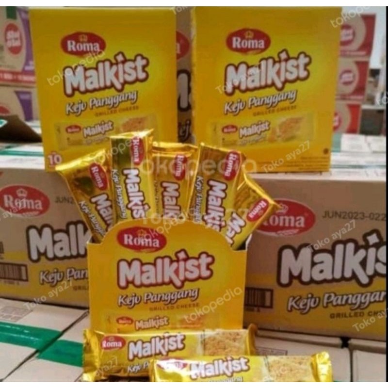 Jual Roma biskuit malkist keju panggang @ 22gr isi 10 pcs (sachet ...