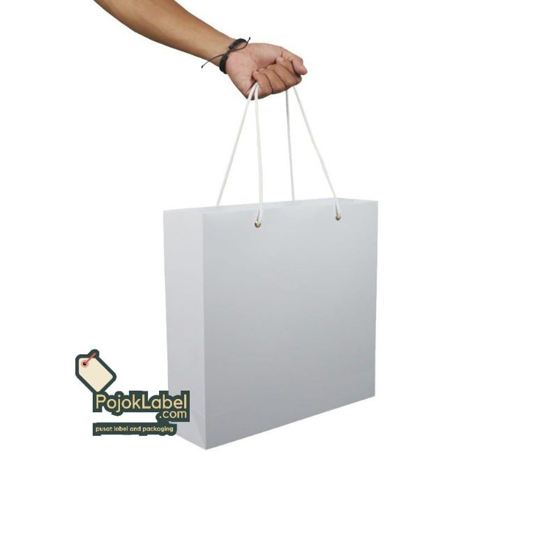 Jual PAPER BAG PUTIH CUSTOM POLOS BISA SABLON 1 SISI 1 WARNA Indonesia ...