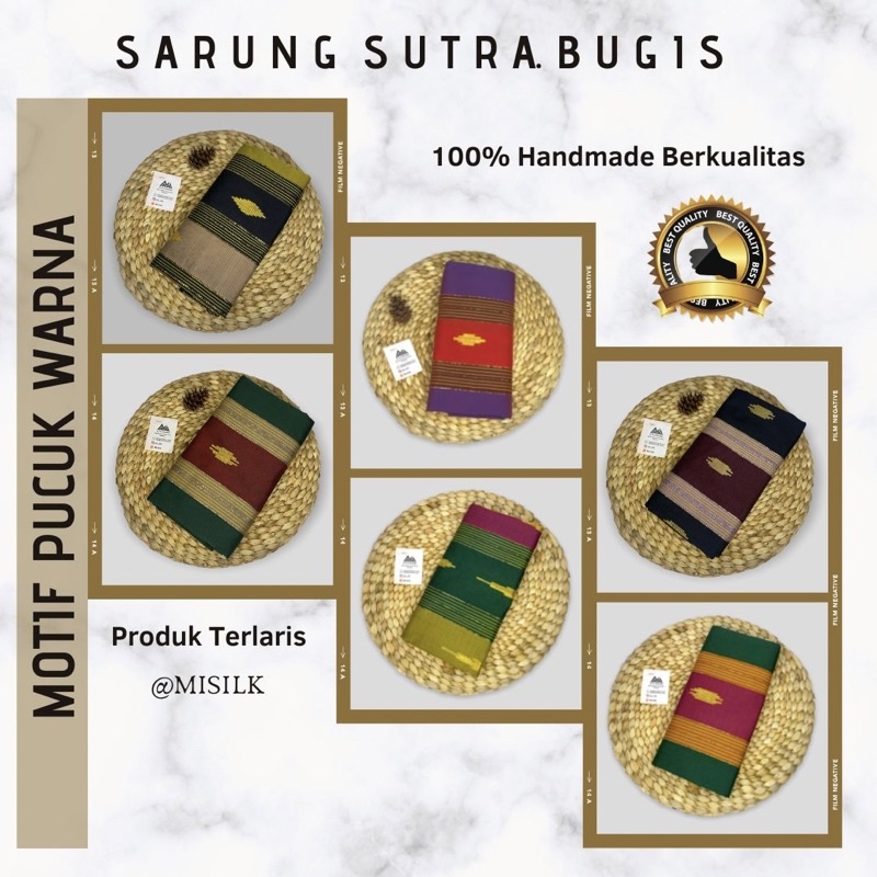 Jual Kain Tenun Sutra Bugis Motif Pucuk Warna Murah / Gratis Jahit ...