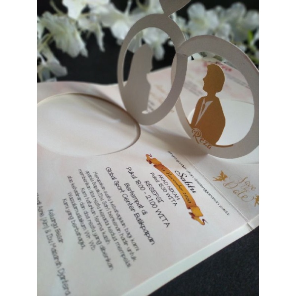 Jual undangan pernikahan eksklusif bentuk pop up ring | Shopee Indonesia