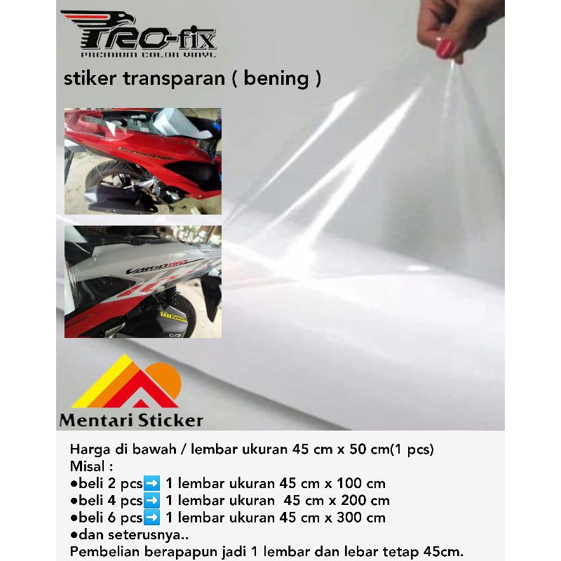 Jual Stiker skotlet transparan putih/sticker tembus/skotlet profik/stiker motor | Shopee Indonesia