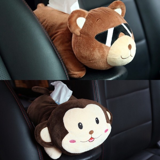 LITTLE MONKEY Monyet Kotak Tempat Sarung Tisu Gantung Belakang Jok ...