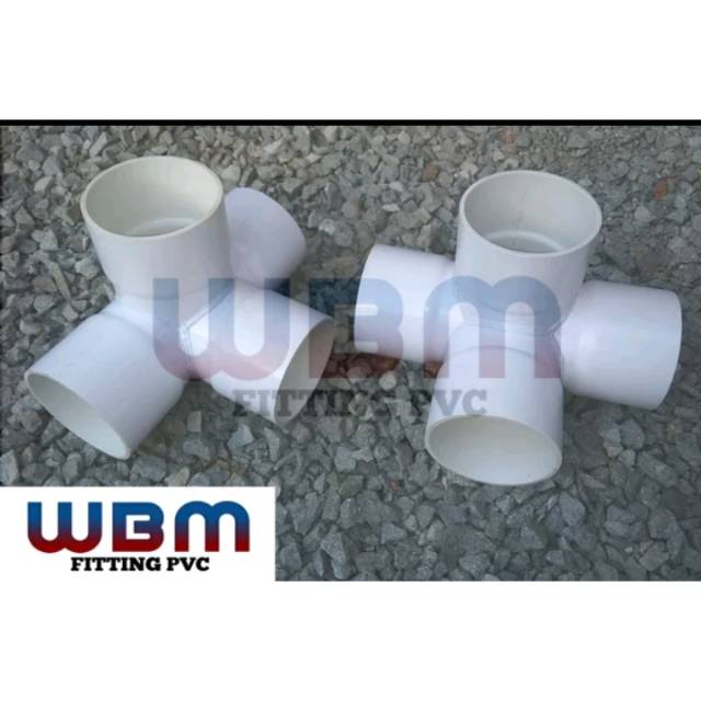 Jual Fitting pvc tee 4 arah 3 inchi konektor 4 way 3 inchi Indonesia ...