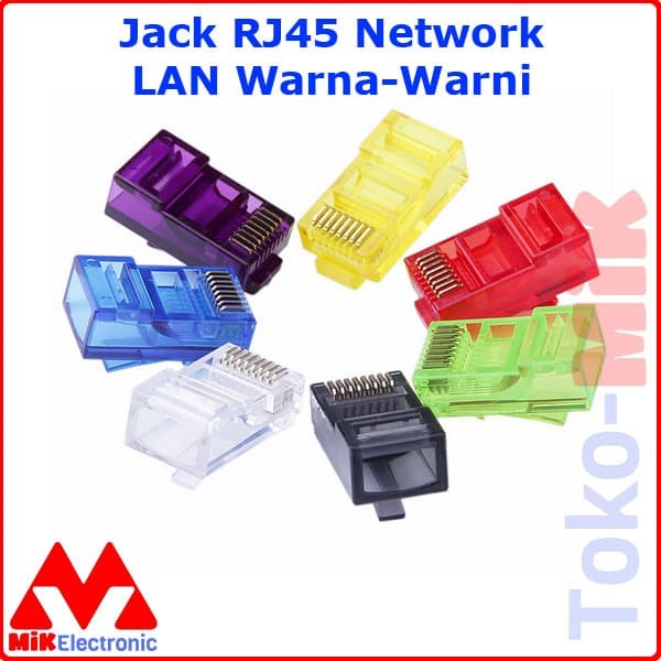 Jual Jack RJ 45 RJ45 Male Plug LAN Warna-Warni Konektor Network ...