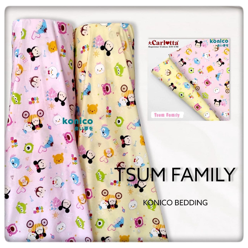 Jual KONICO Bahan Kain Sprei katun Motif tabur Anak TSUM FAMILY | ELBHE STAR CATRA GROW (METERAN ...